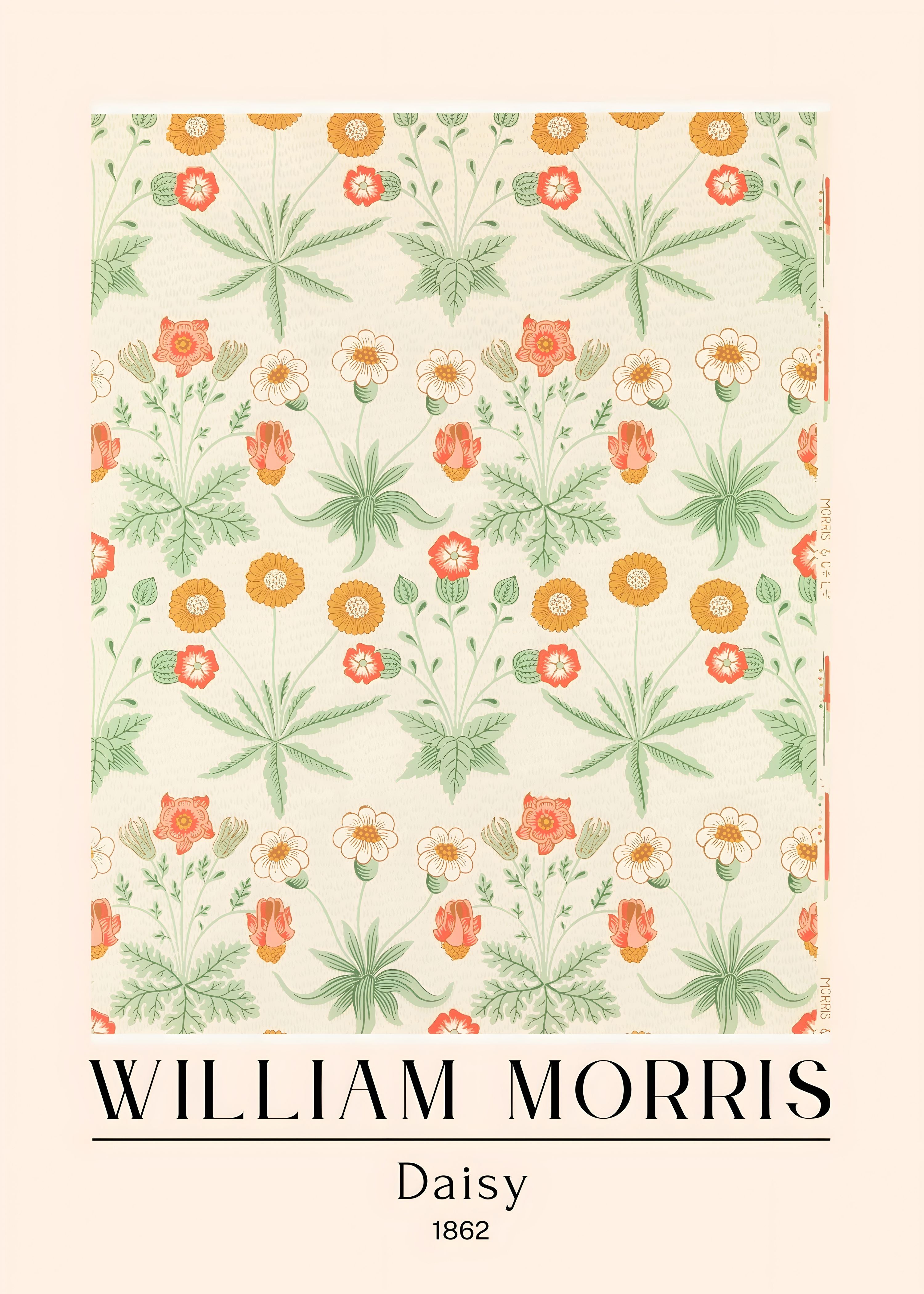 William Morris Daisy Pattern Canvas Print - Classic Floral Art Decor ...