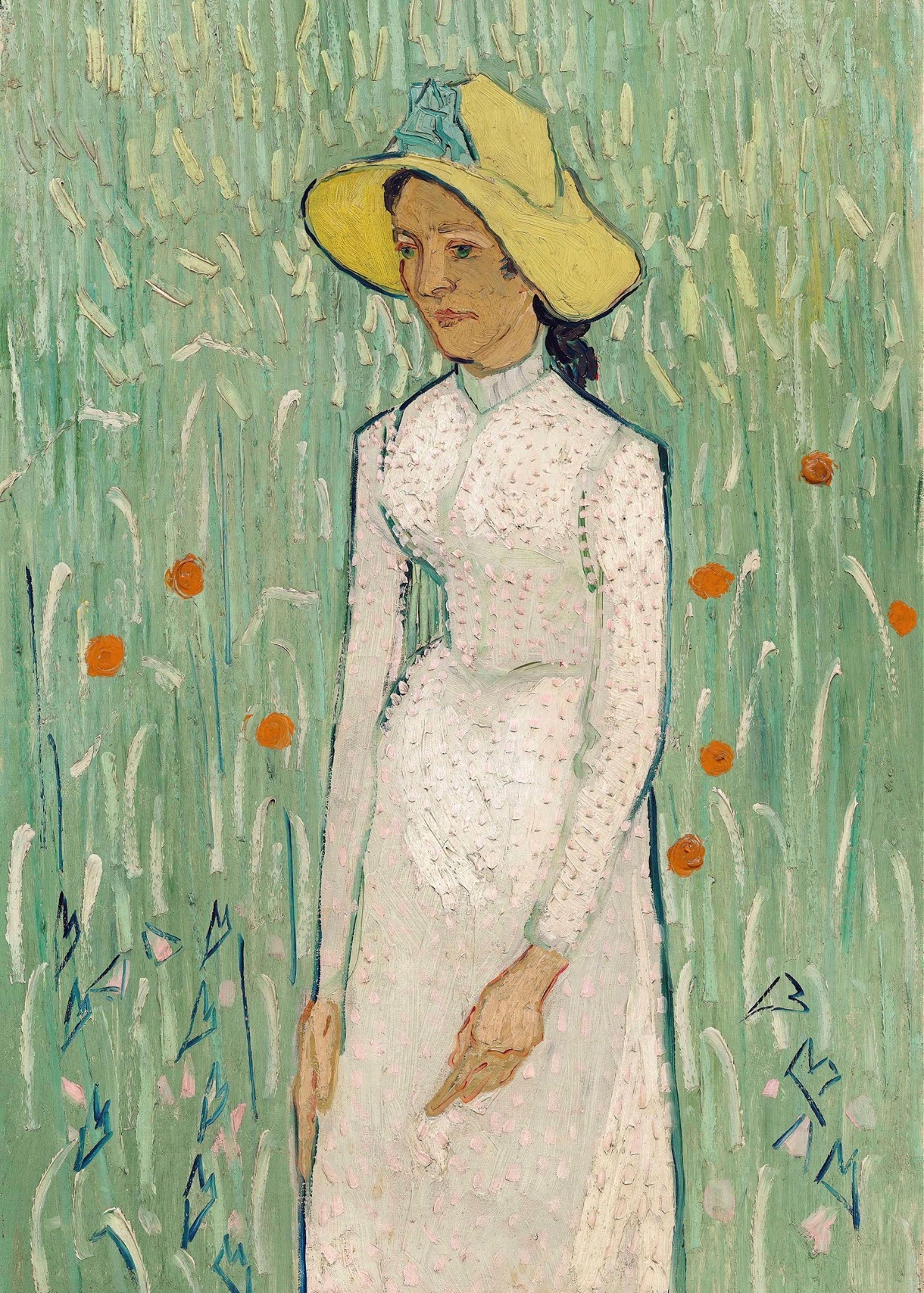 Vincent van Gogh's Lady in White in the Meadow – Art Print on Canvas ...