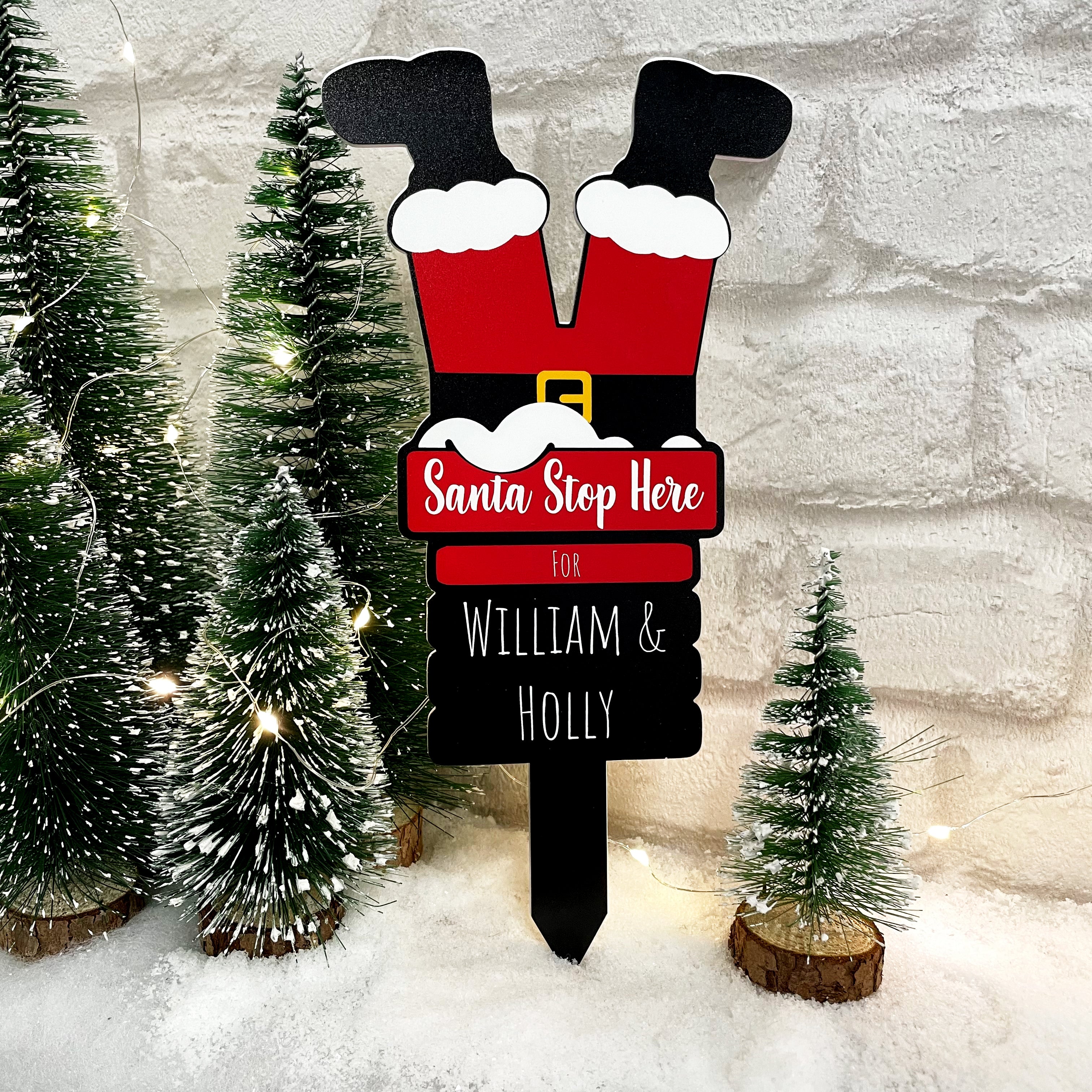 Personalised Santa Stop Here Sign – PrintingBee